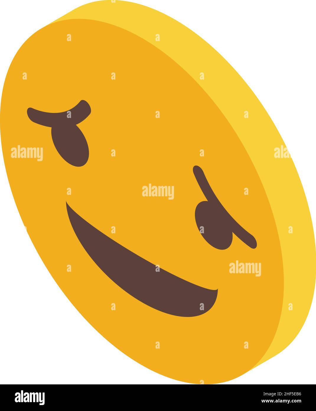 Sad emoji icon isometric vector. Face smile. Happy emoticon Stock ...