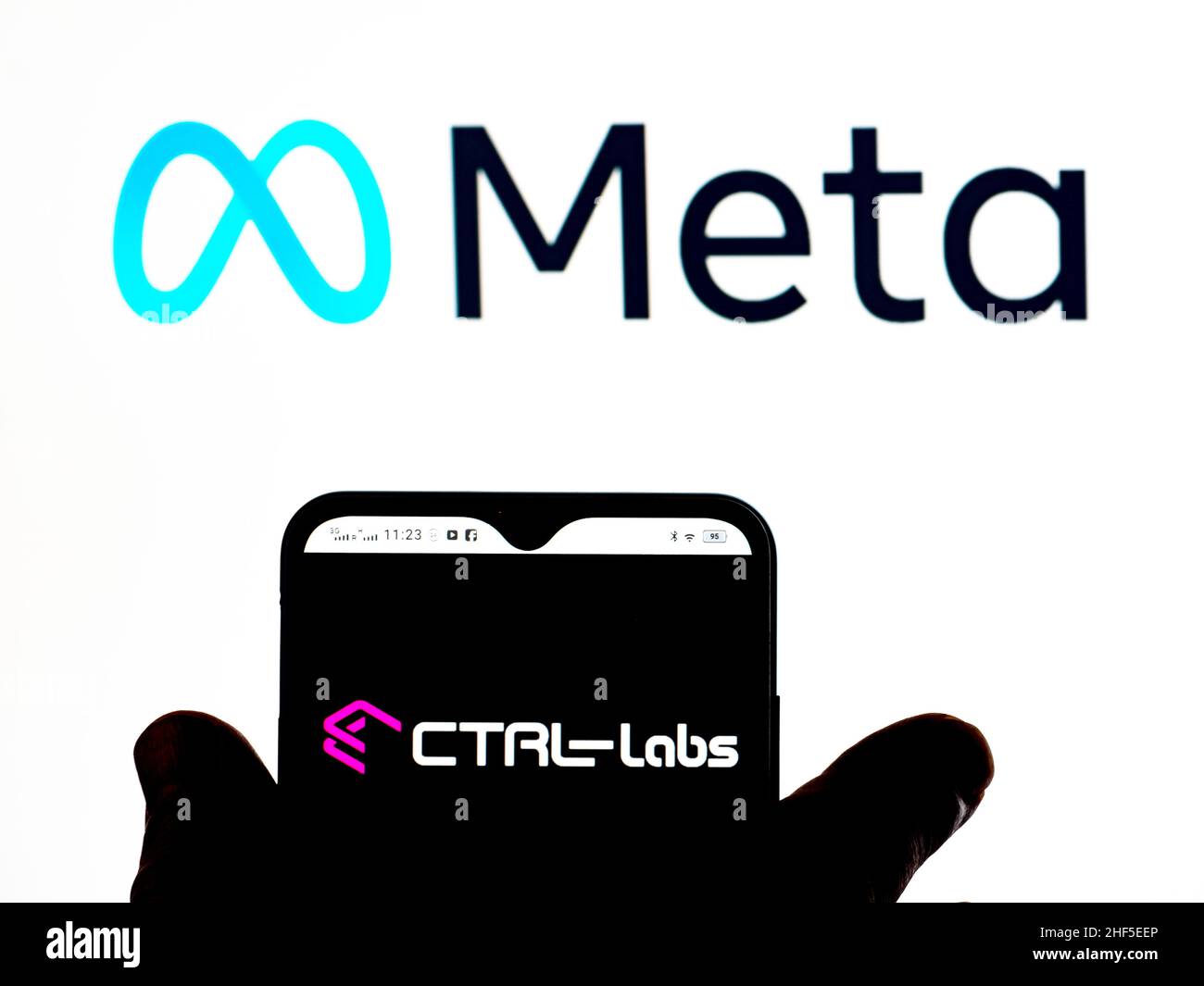 In this photo illustration, the CRRL-labs, a division of Meta Platforms ...