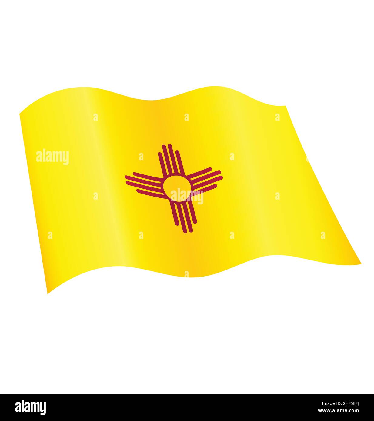 new mexico nm state flag flying waving icon vector isolated on white ...