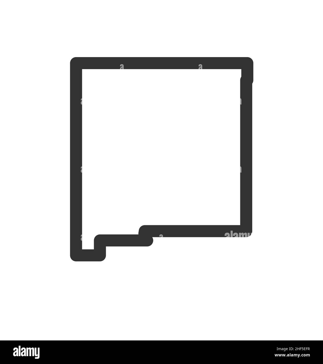 new mexico nm state map shape simplified icon vector isolated on white ...