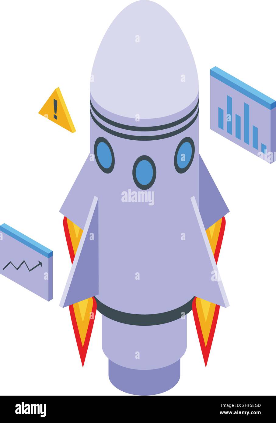 Spacecraft rocket icon isometric vector. Ship cosmos. Launch future ...
