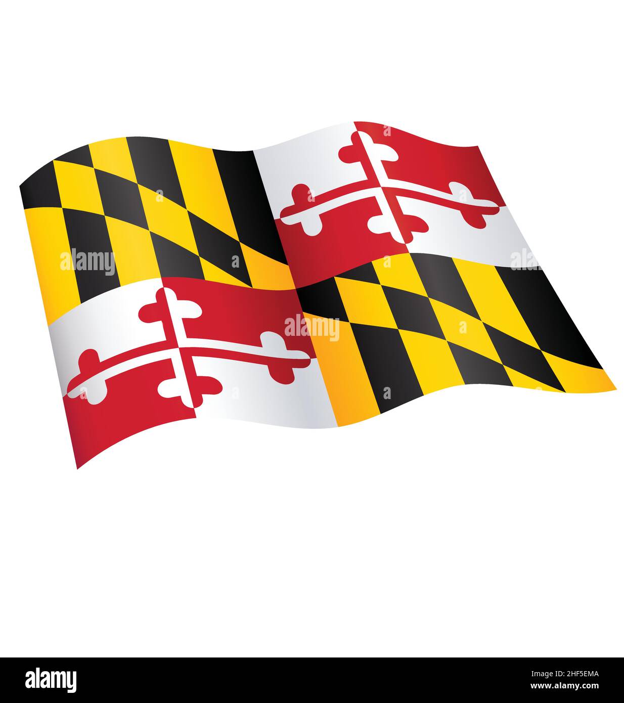 accurate correct maryland md state flag flying waving silk icon vector ...