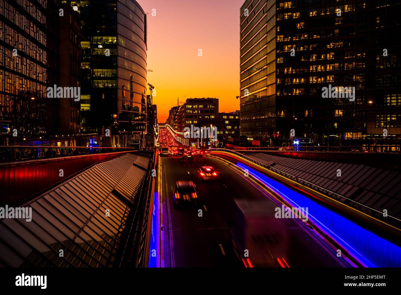 Brussels city Night Lights Stock Photo - Alamy