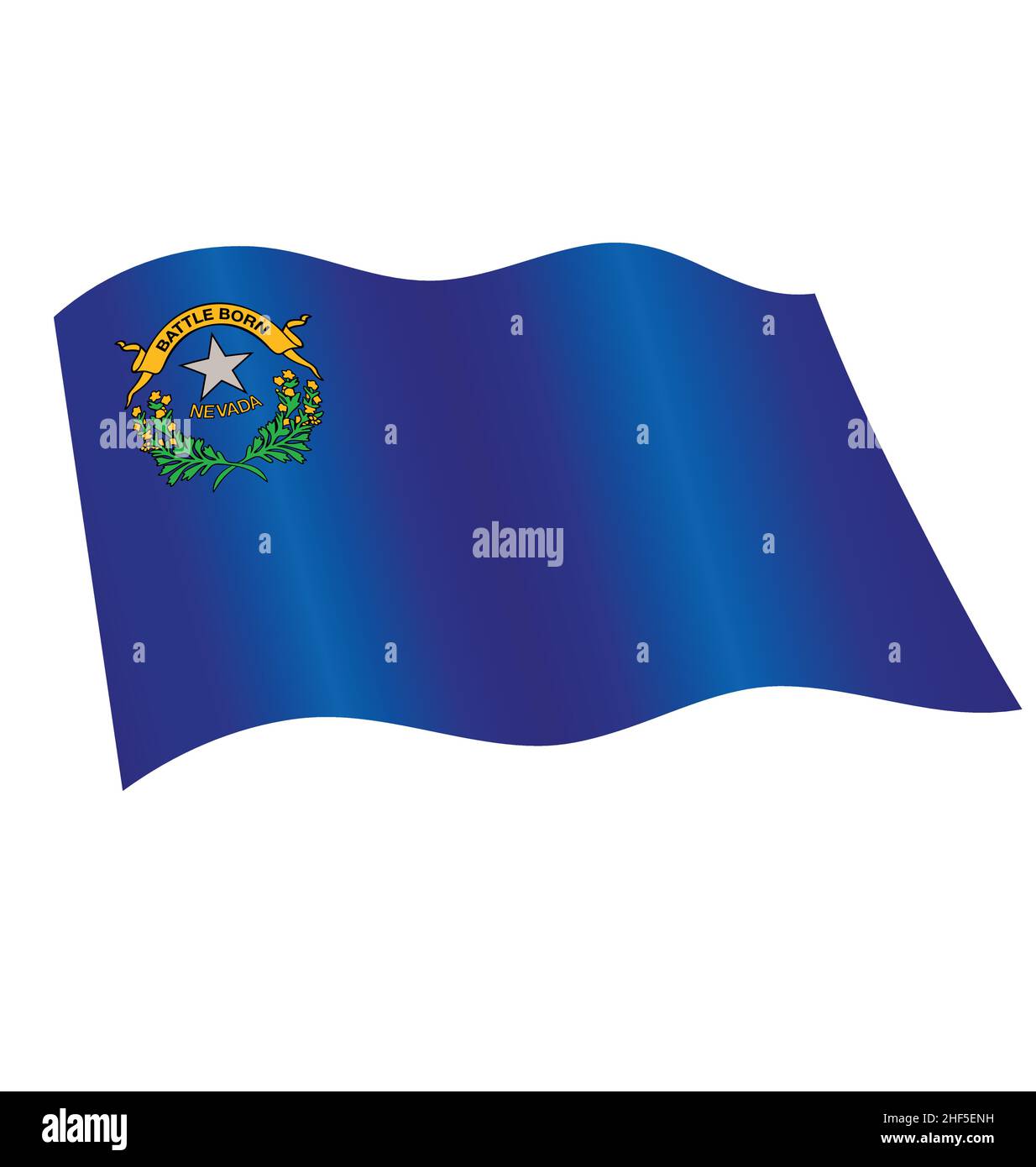 Nevada nv state flag flying waving silk vector isolated on white ...