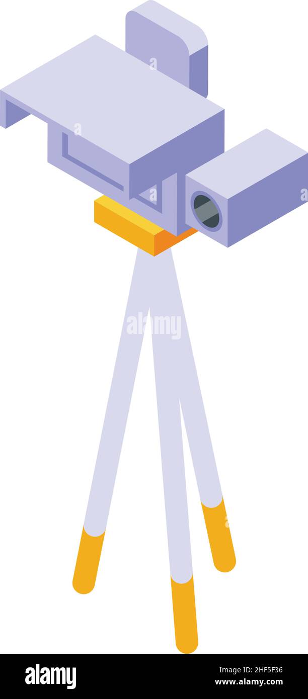 Speed radar tripod icon isometric vector. Camera car. Traffic gun Stock ...