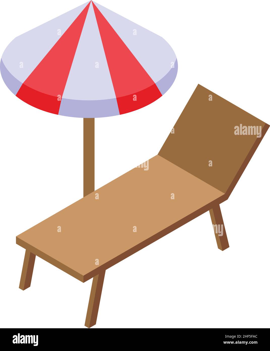 Beach rest chair icon isometric vector. Umbrella summer. Sea parasol ...