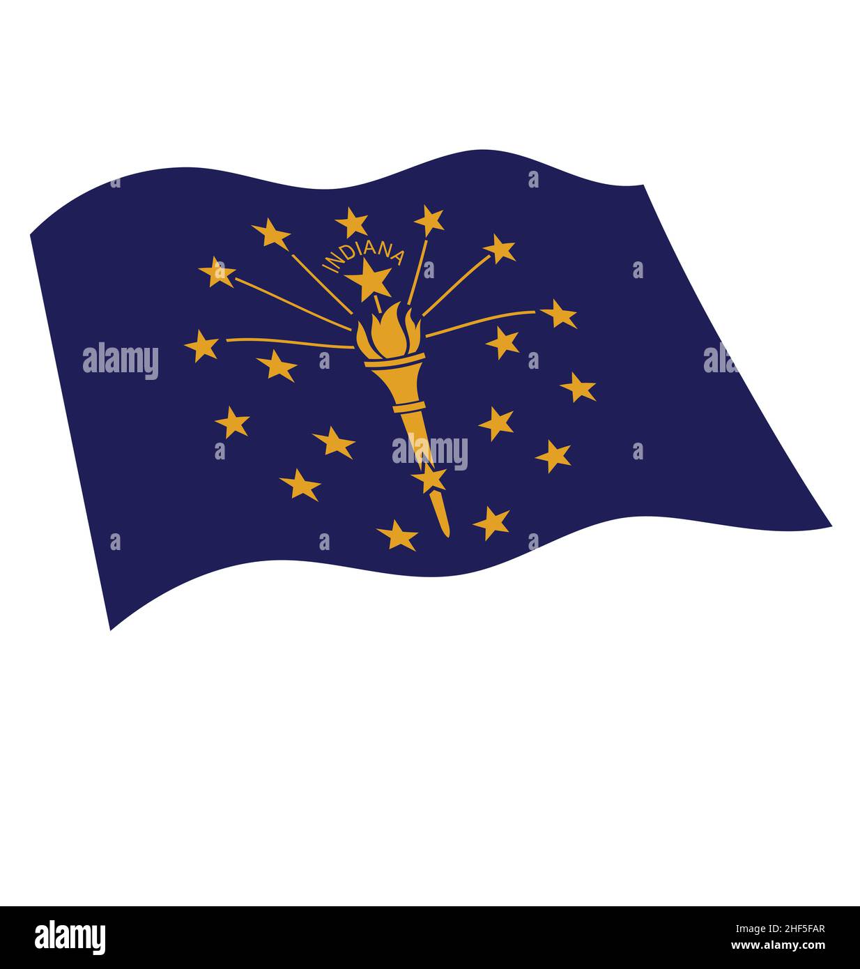 accurate correct indiana in state flag flying waving flowing vector ...