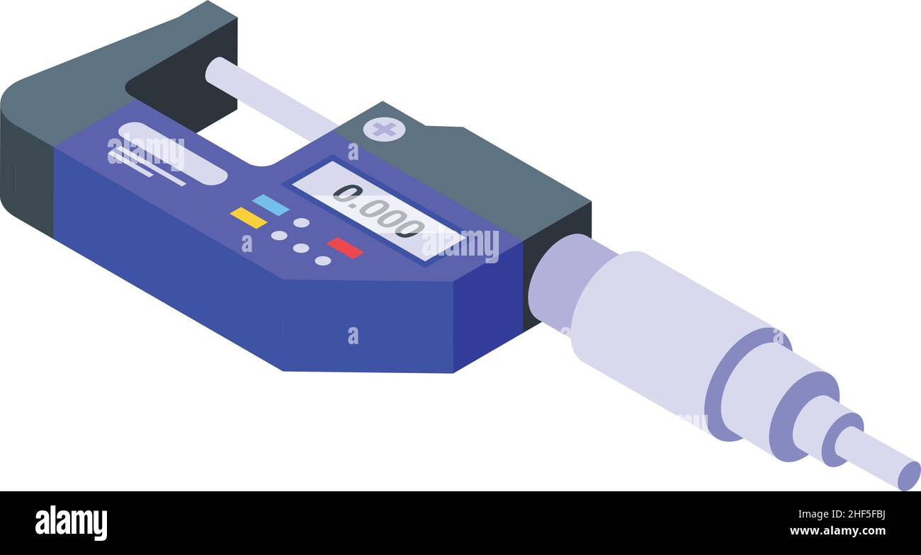 Micrometer precision icon isometric vector. Digital ruler. Gauge tool ...