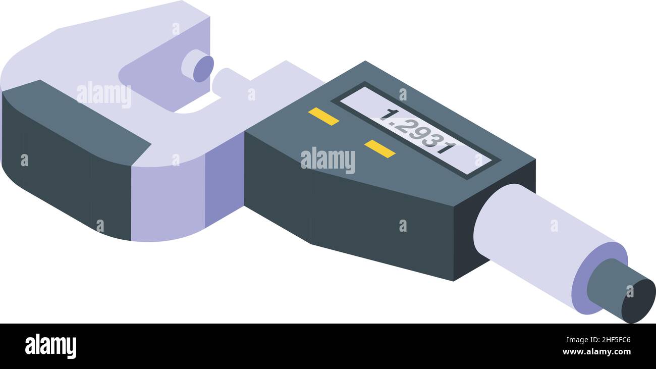 Laboratory micrometer icon isometric vector. Digital ruler. Equipment ...