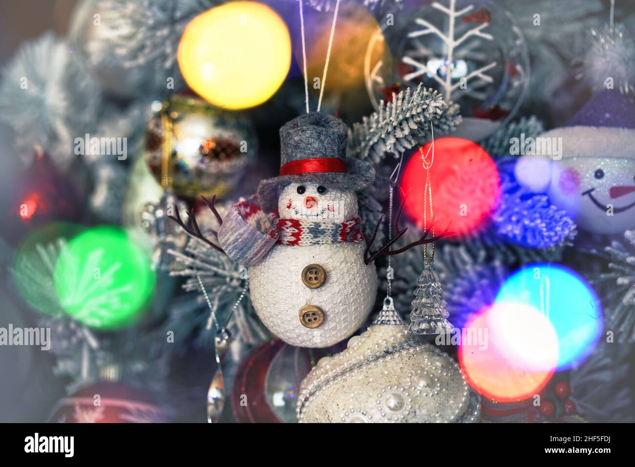 Christmas decorations in X-Mas tree Stock Photo - Alamy