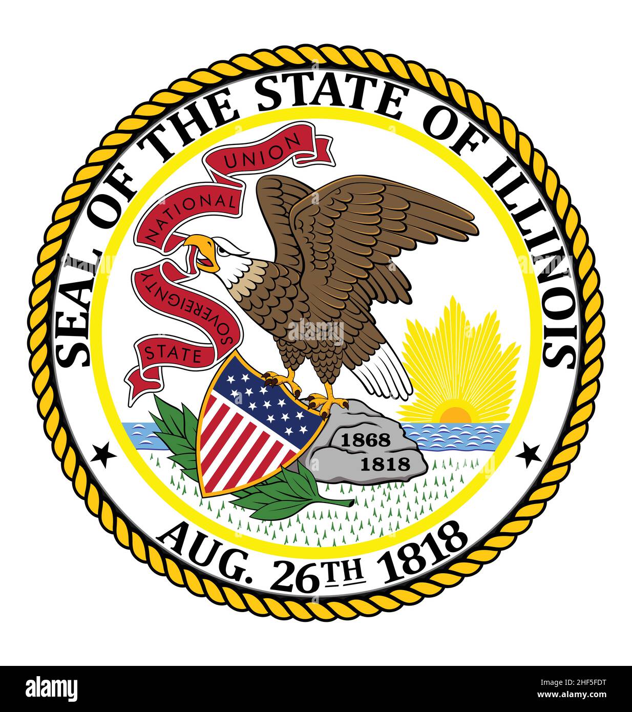 accurate correct seal of the state of illinois vector isolated on white ...