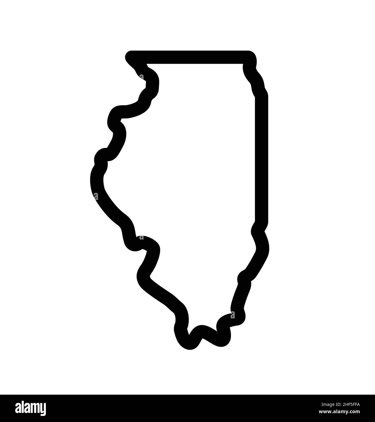 Illinois IL state shape map outline simplified USA vector isolated on ...