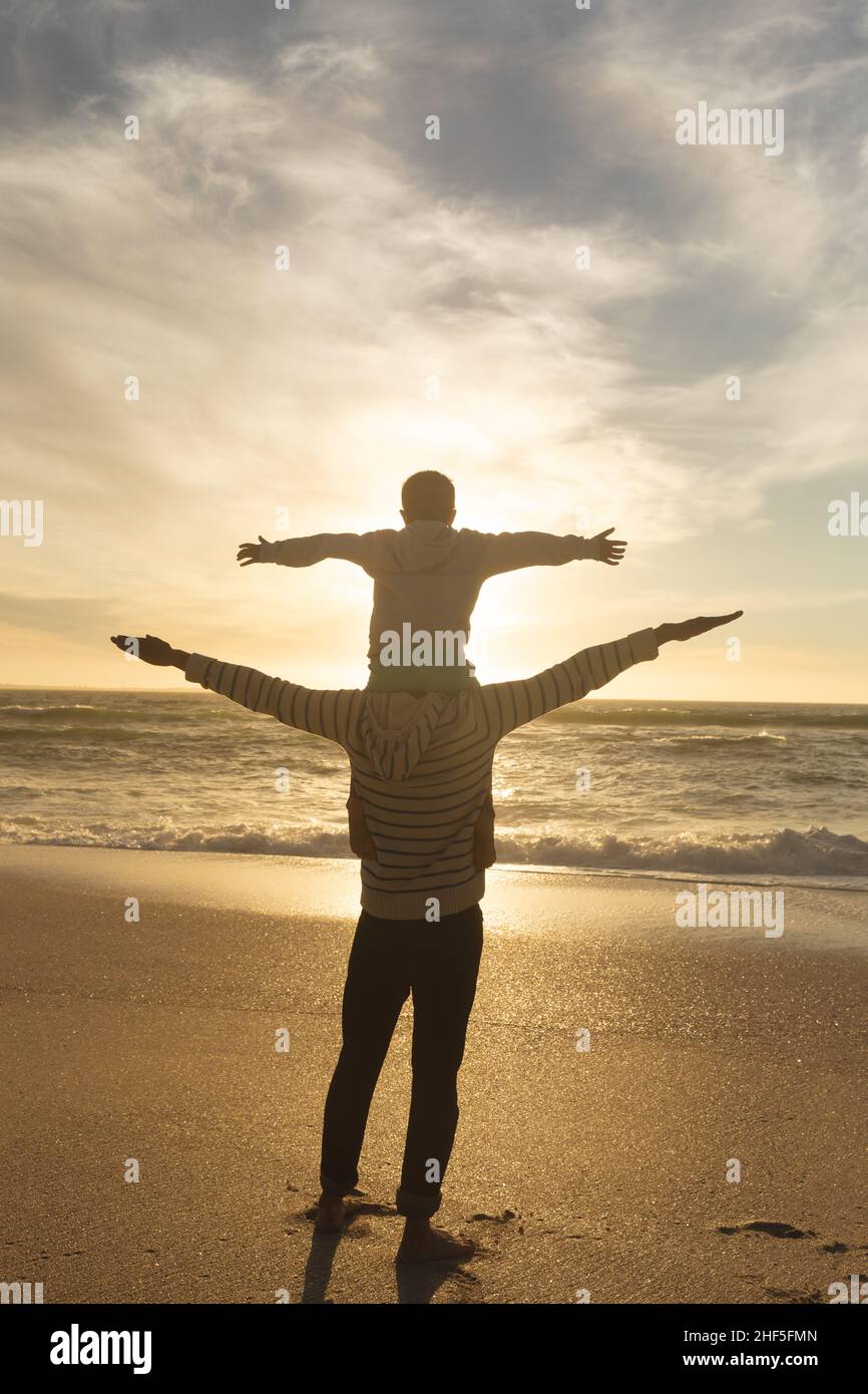 Man and son rear view hi-res stock photography and images - Alamy