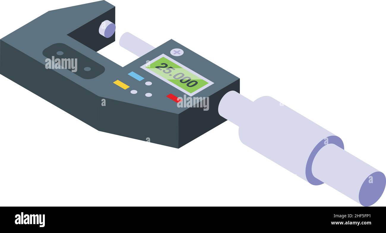 Micrometer instrument icon isometric vector. Digital ruler. Gauge tool ...