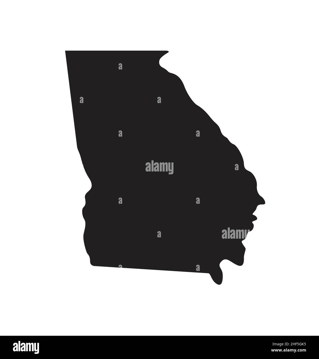 Georgia GA state shape map silhouette outline simplified USA vector ...