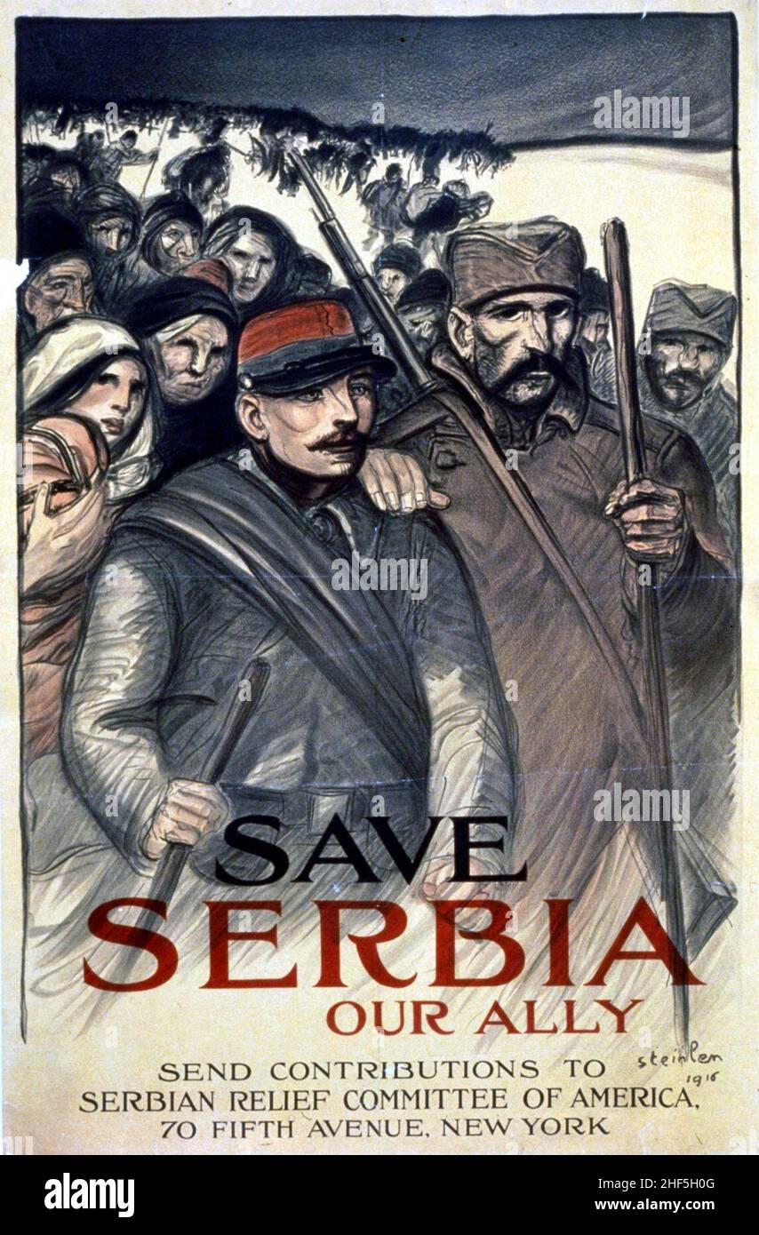Save Serbia poster 1915 Stock Photo - Alamy