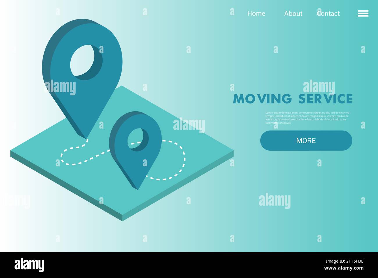 Moving house services - vector web banner with maping pin -isometric ...