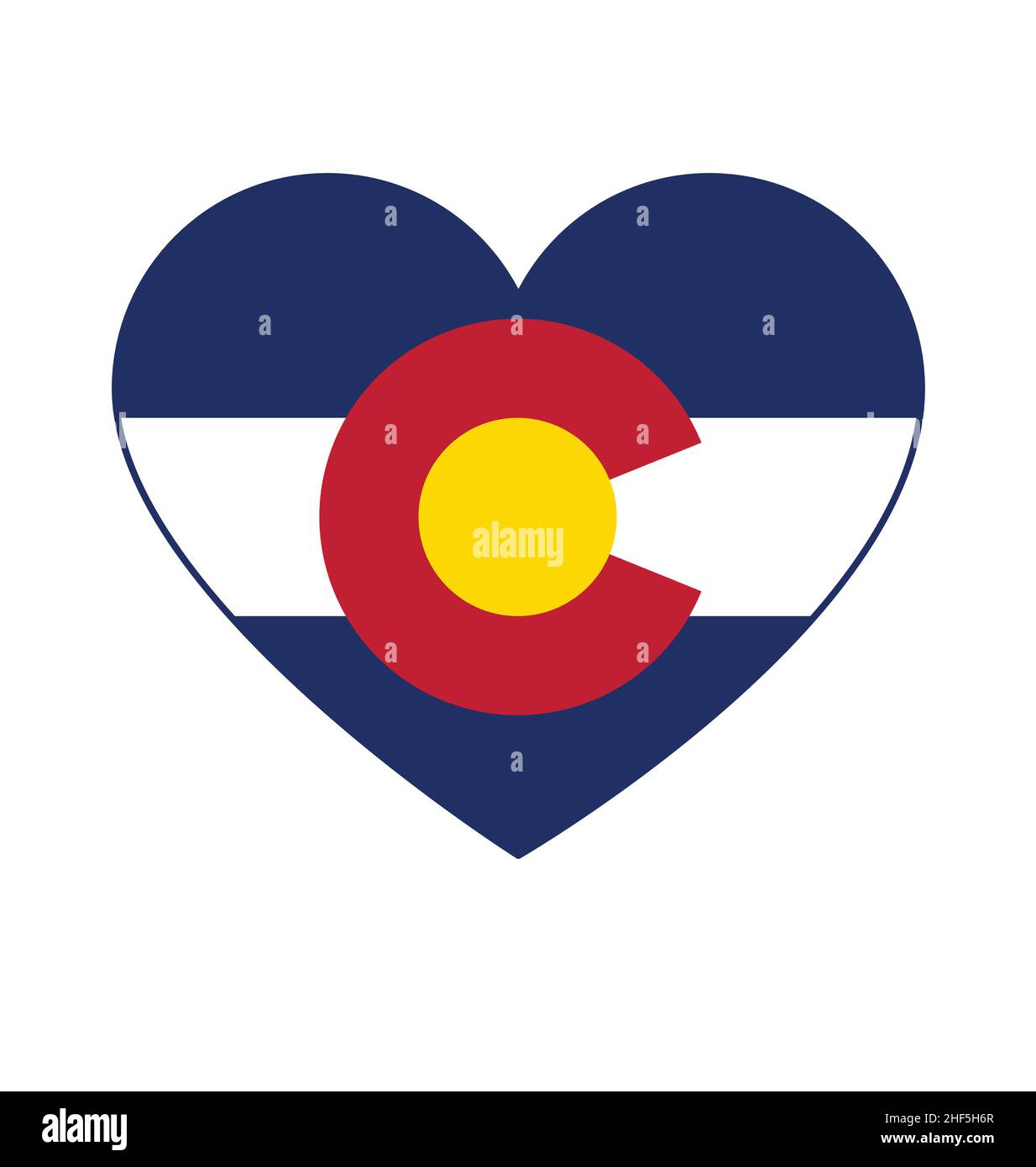 colorado co state flag in love heart shape symbol icon logo vector ...