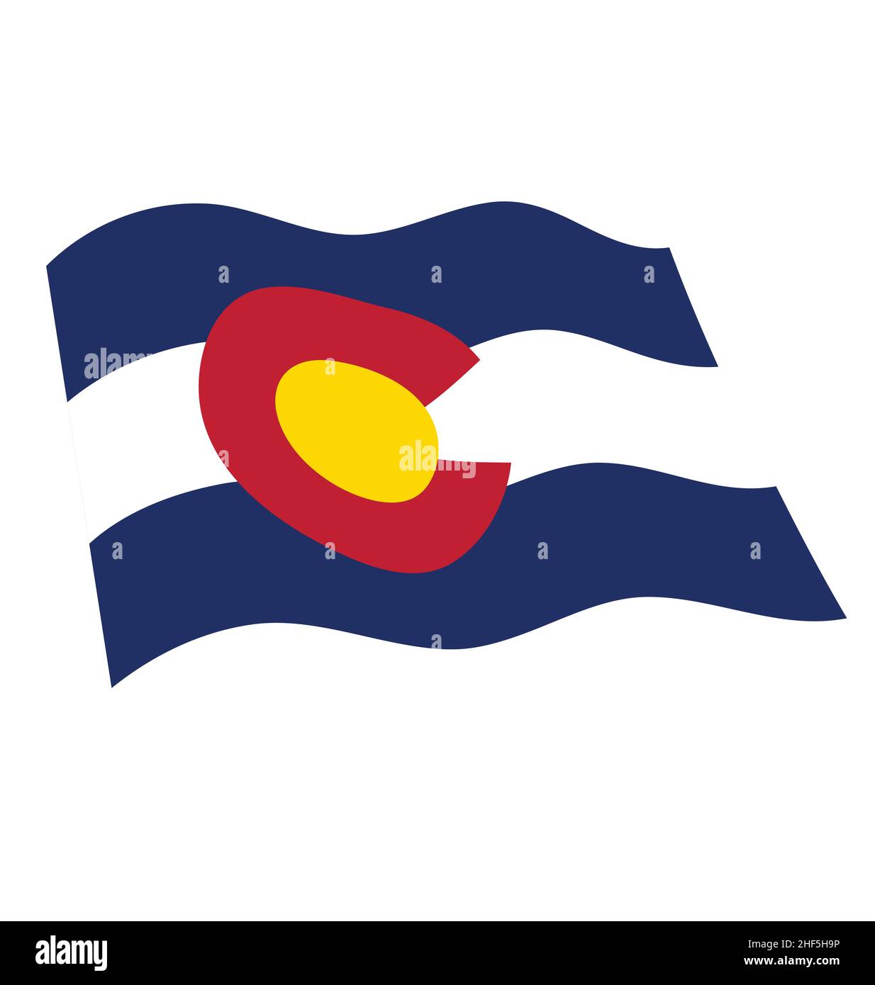 colorado co state flag flying waving vector isolated on white ...