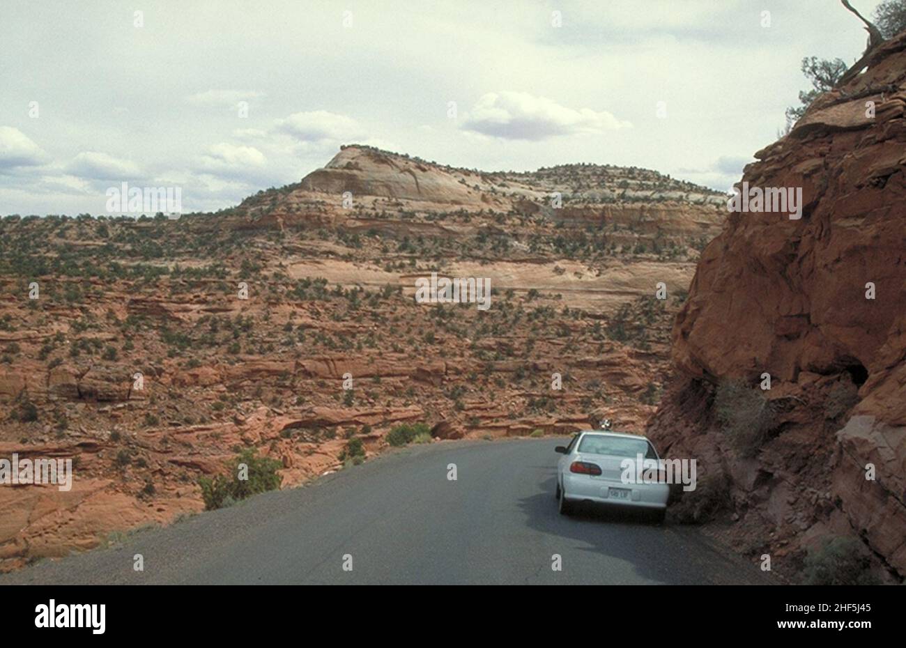 Scenic Byway 12 - Benched Into a Cliff Above Long Canyon Stock Photo ...