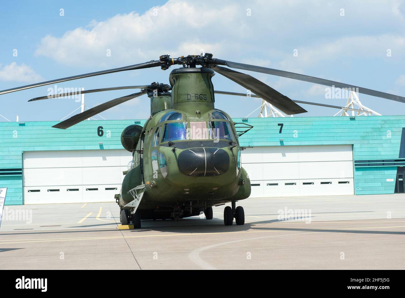 Gilze-Rijen, Netherlands. A Boeing CH-47 Chinook Helicopter parked ...