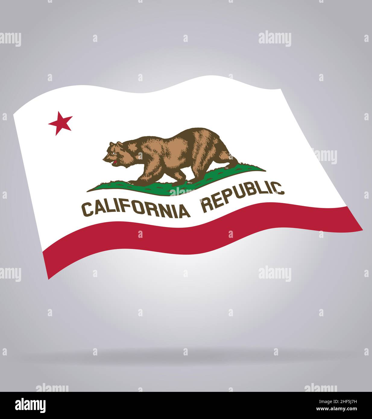 california ca state flag flying waving vector illustration Stock Vector ...