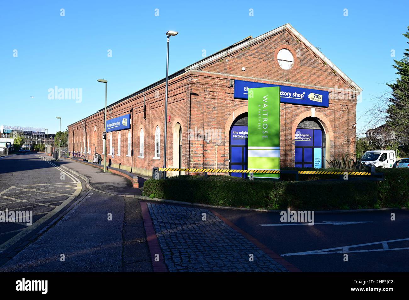 Horley engine shed that is now a factory shop Stock Photo - Alamy