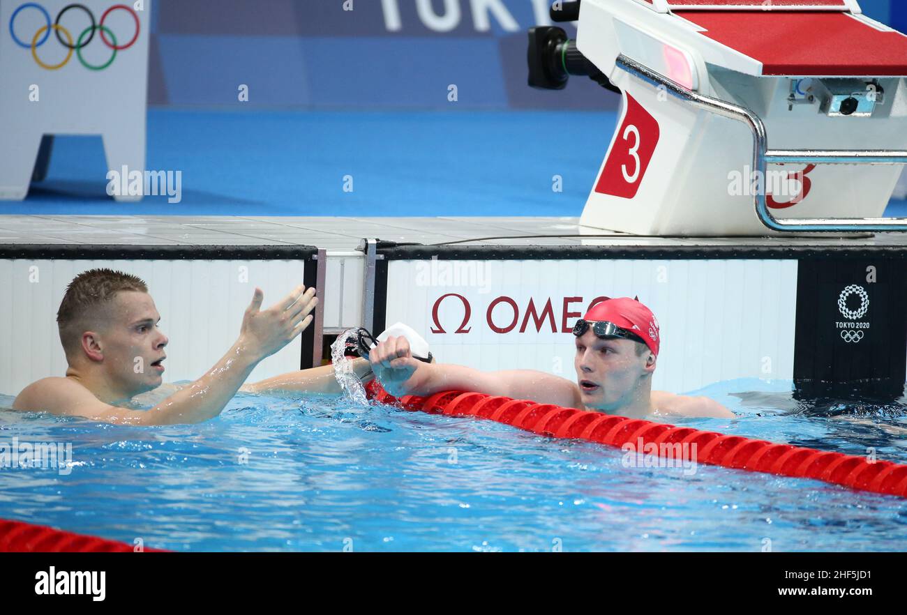 JULY 26th, 2021 - TOKYO, JAPAN: Danas Rapsys of Lithuania (left) and ...