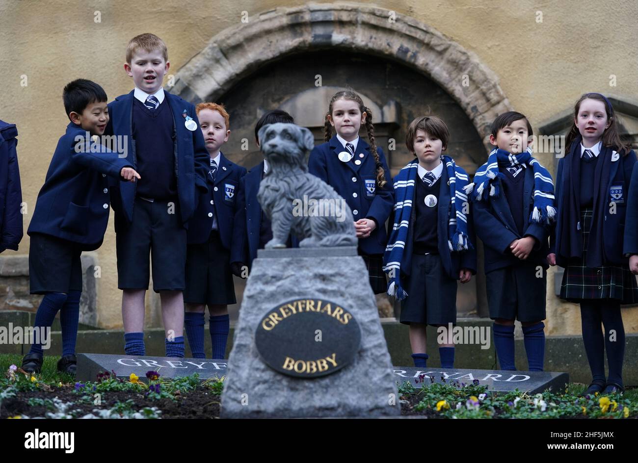 Pupils from George Heriot’s School during the ceremony to mark 150th ...