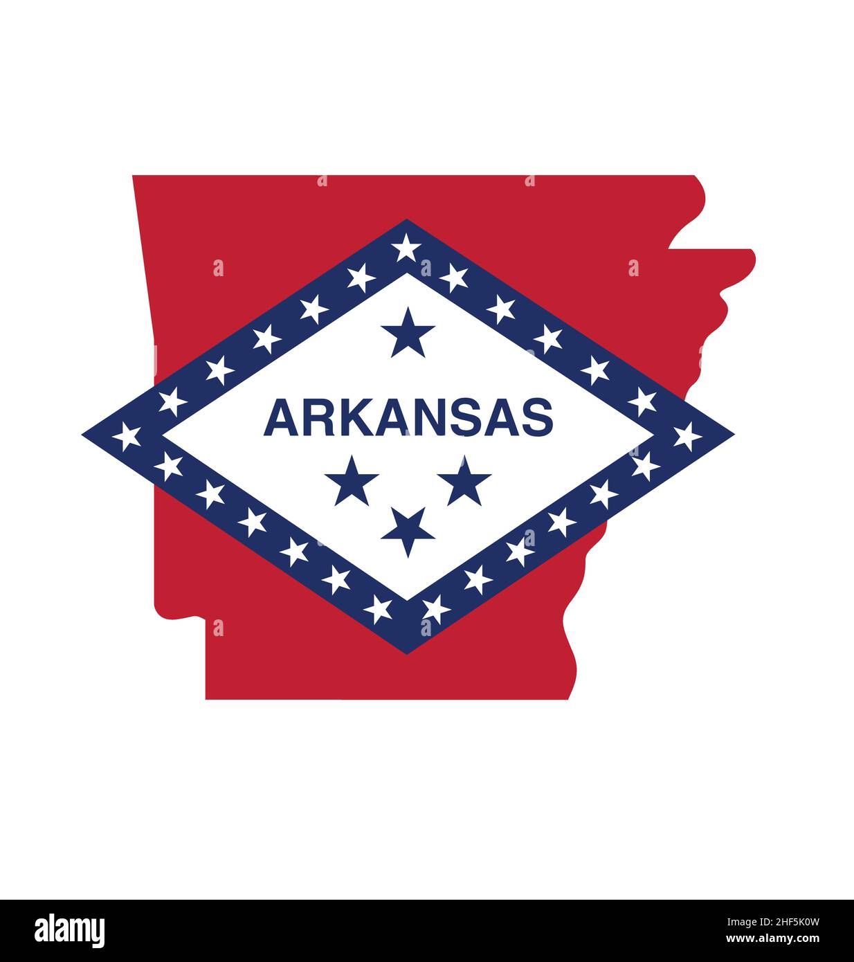 Arkansas State Map Shape With Flag Logo Vector Isolated On White Background Stock Vector Image