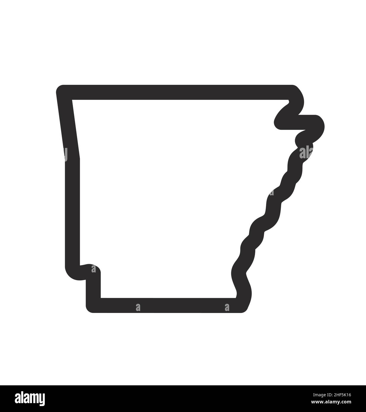 arkansas ar state map shape outline simplified vector isolated on white ...