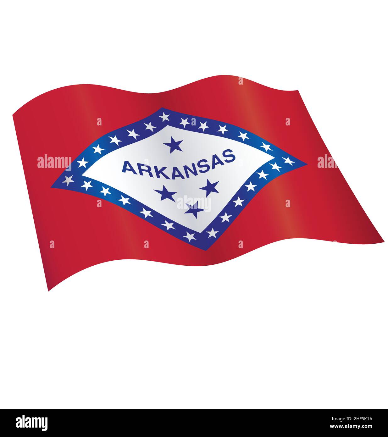arkansas ar state flag flying waving silk vector isolated on white ...