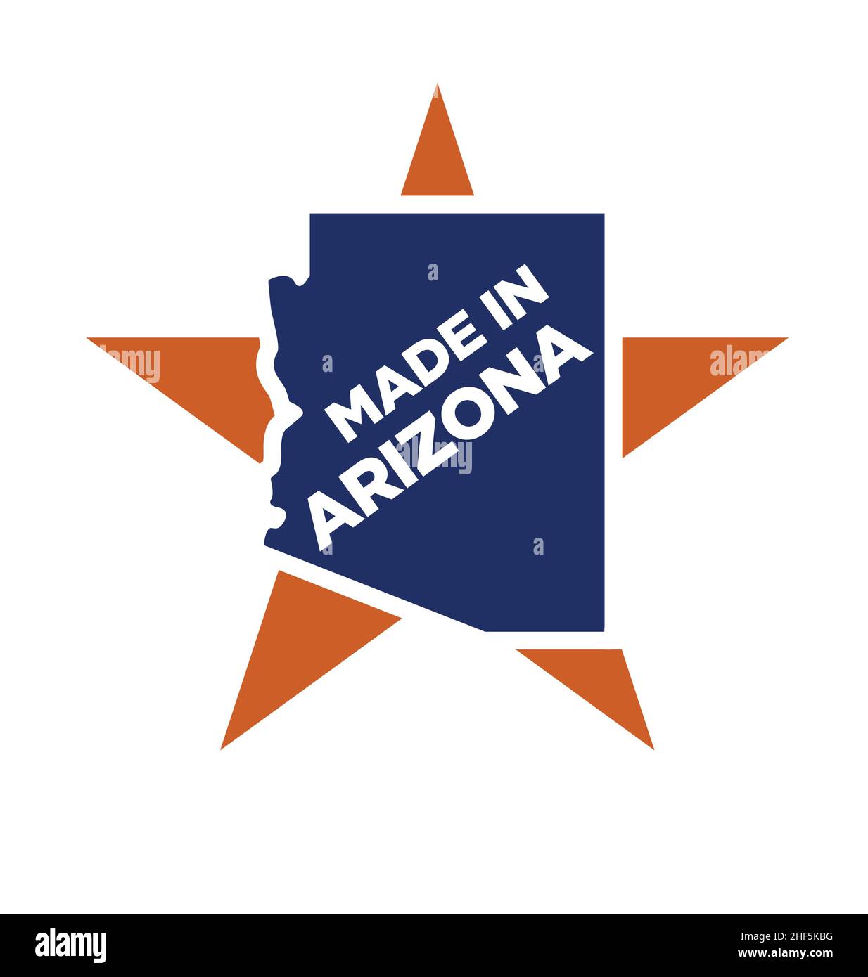 made in arizona logo state map shape on star design symbol vector ...