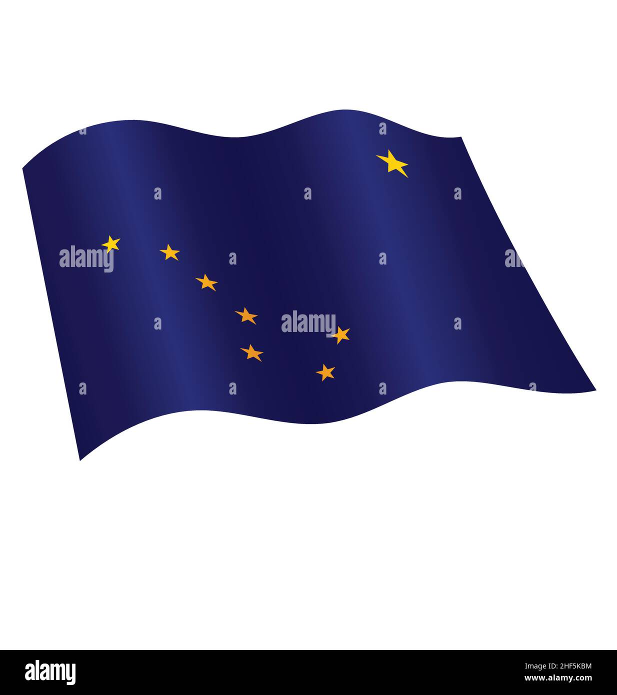 alaska ak state flag flying waving flowing silk vector isolated on ...