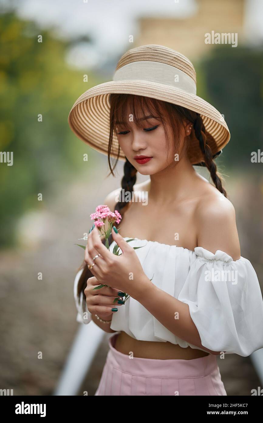 Ho Chi Minh city, Viet Nam: Portrait of a beautiful Vietnamese girl in ...