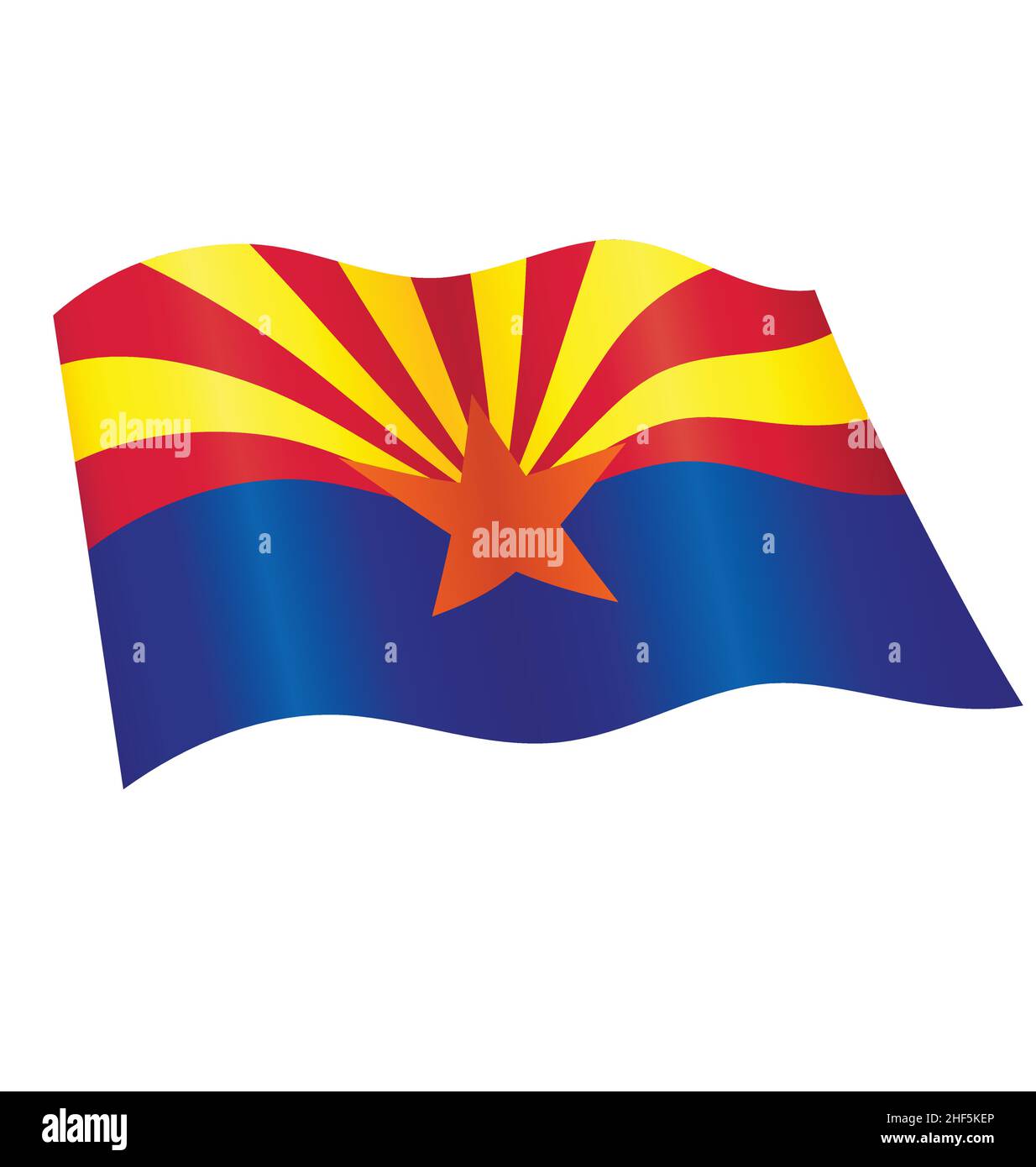 arizona az state flag flying waving flowing silk vector isolated on ...
