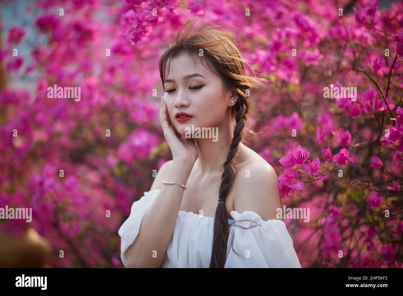 Ho Chi Minh city, Viet Nam: Portrait of a beautiful Vietnamese girl in ...