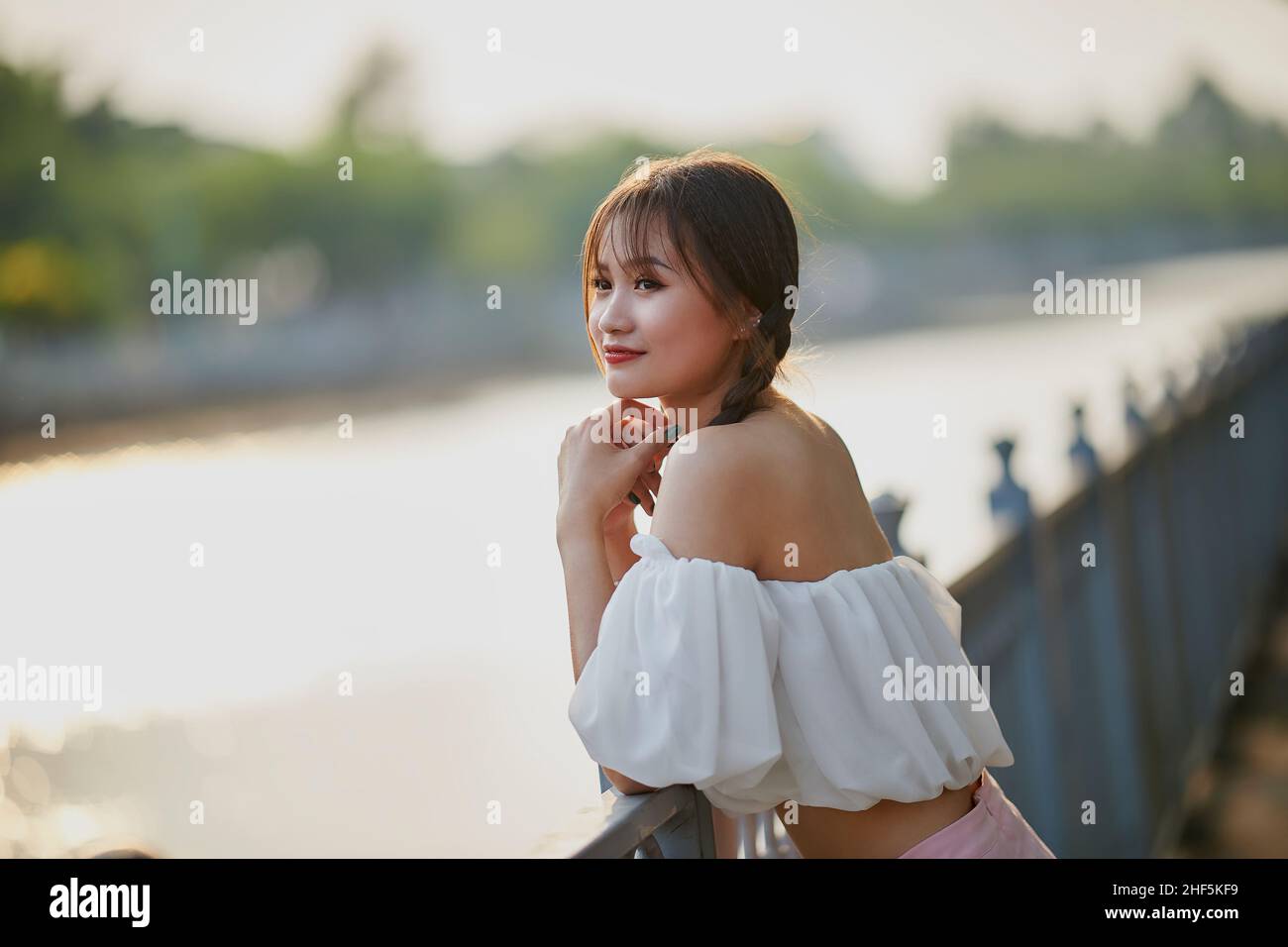 Ho Chi Minh city, Viet Nam: Portrait of a beautiful Vietnamese girl in ...