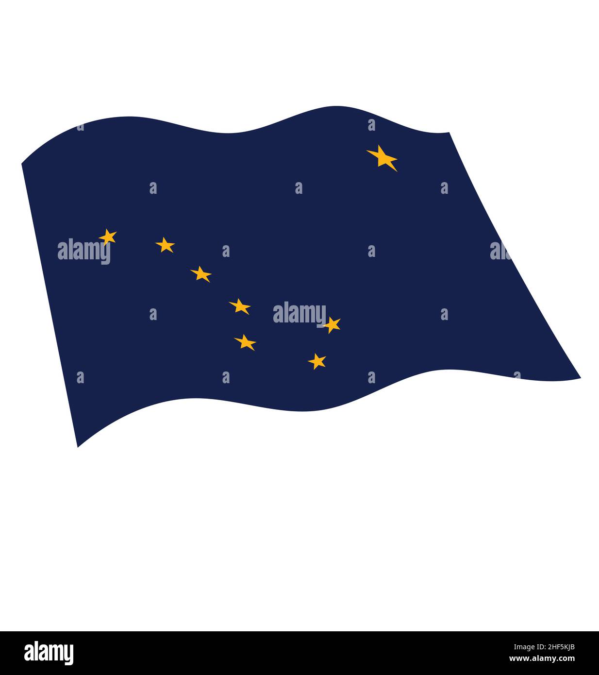 Alaska ak state flag flying waving alaskan flat colors vector isolated ...