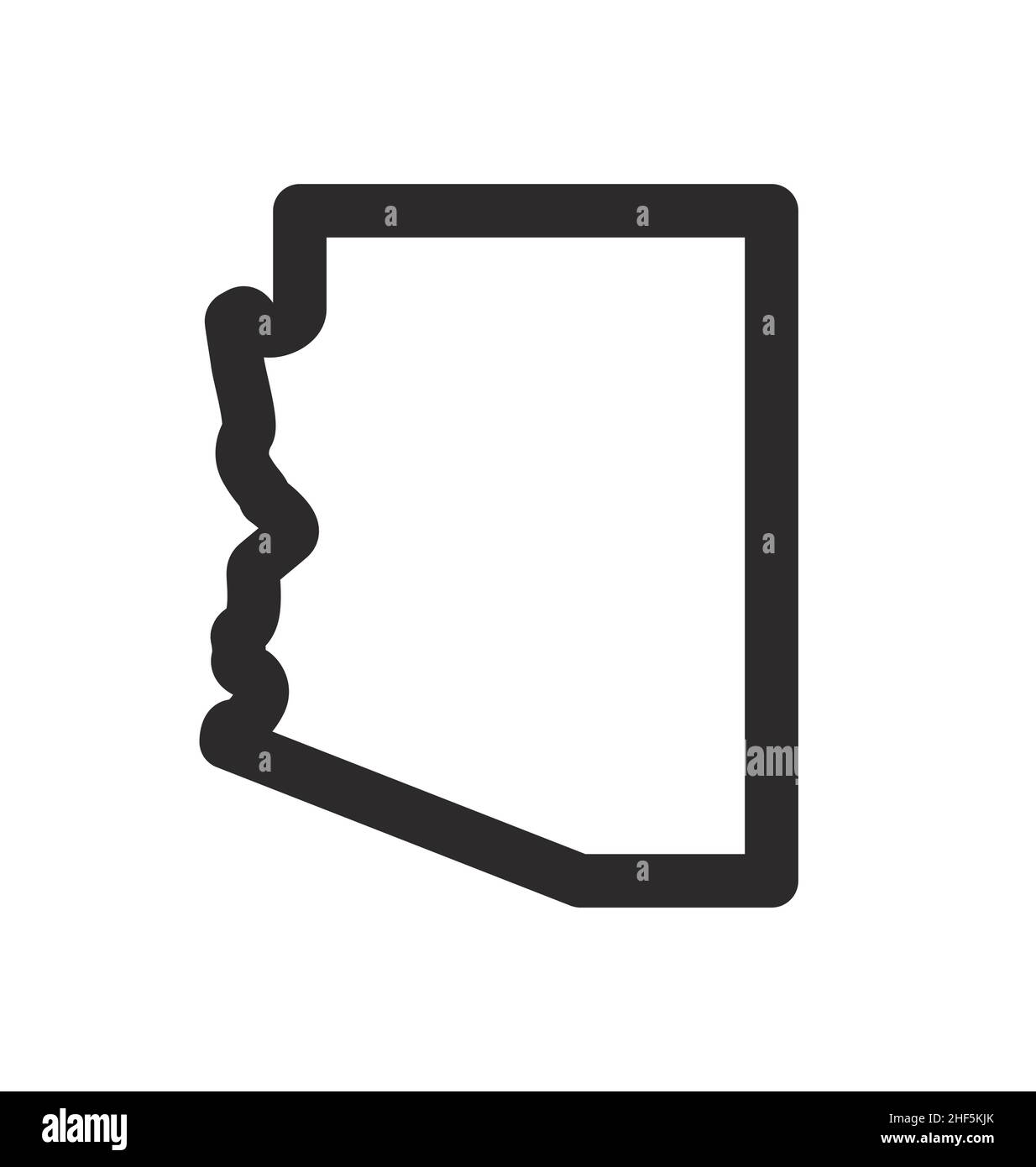 arizona map outline simplified silhouette vector isolated on white ...