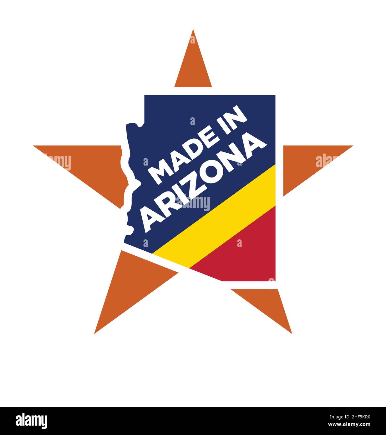 made in arizona logo state map shape on star design symbol vector ...