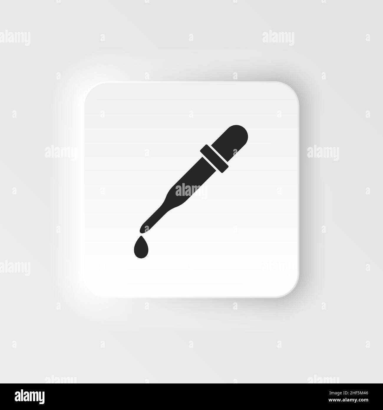 Dropper. Bioengineering neumorphic style vector icon. Biotechnology for ...