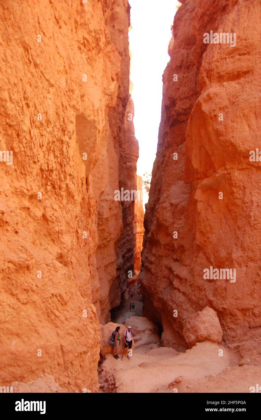 Scenic Byway 12 - Hikers in a Narrow Pass Stock Photo - Alamy