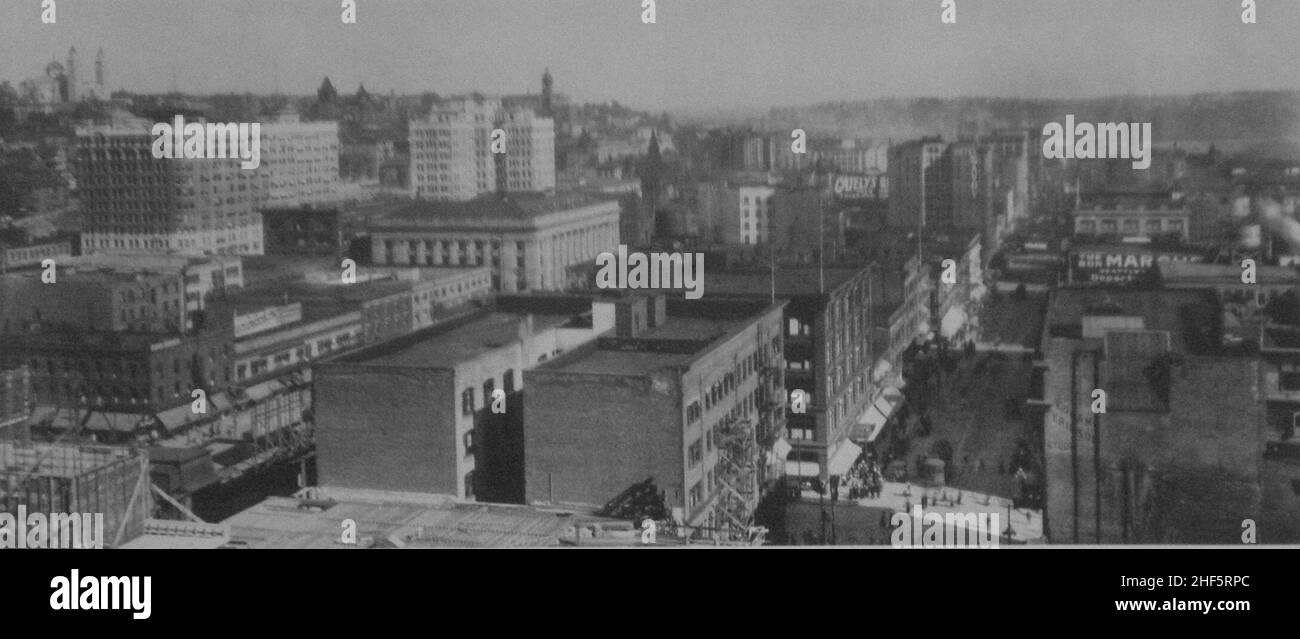 Seattle - Cabin to Skyscraper 1910 Stock Photo - Alamy