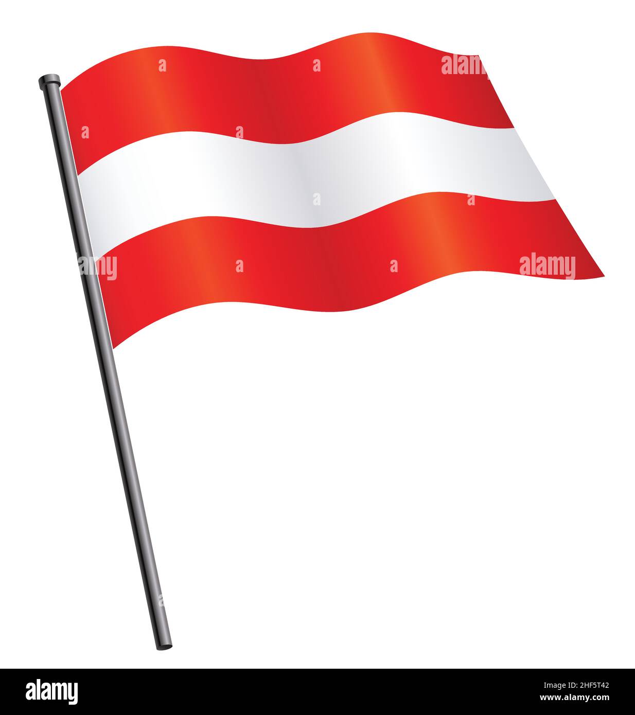 flying waving austrian flag austria silk on flagpole vector isolated on ...