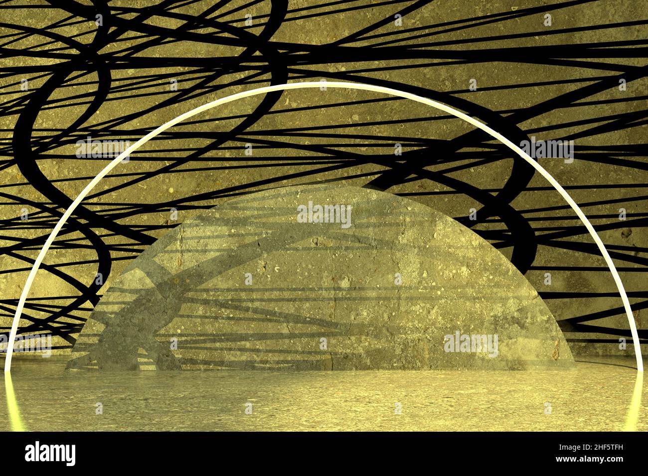 The Yellow neon stone texture abstract background for design. Pedestal ...