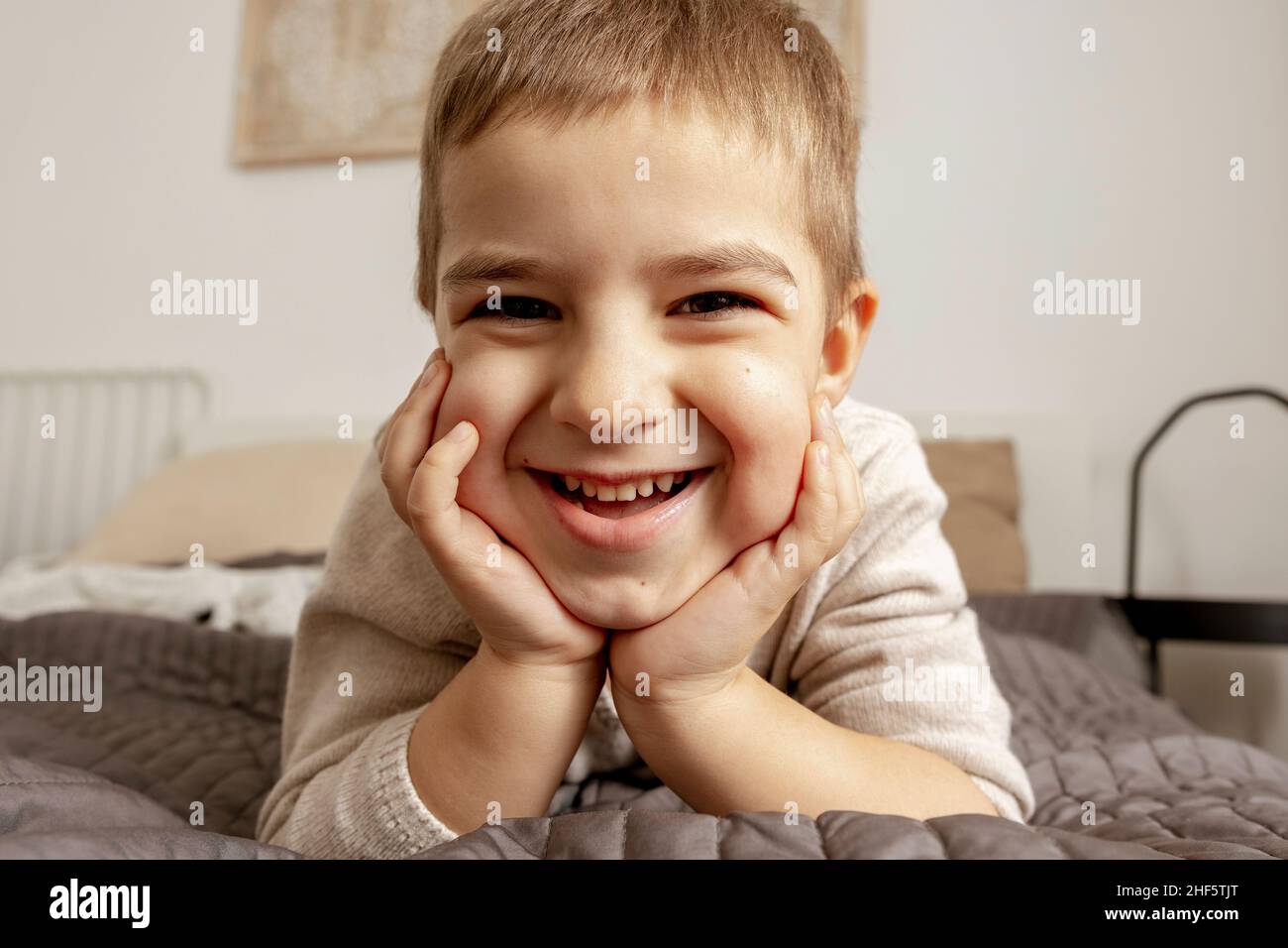 Boy relaxing home caucasian hi-res stock photography and images - Alamy