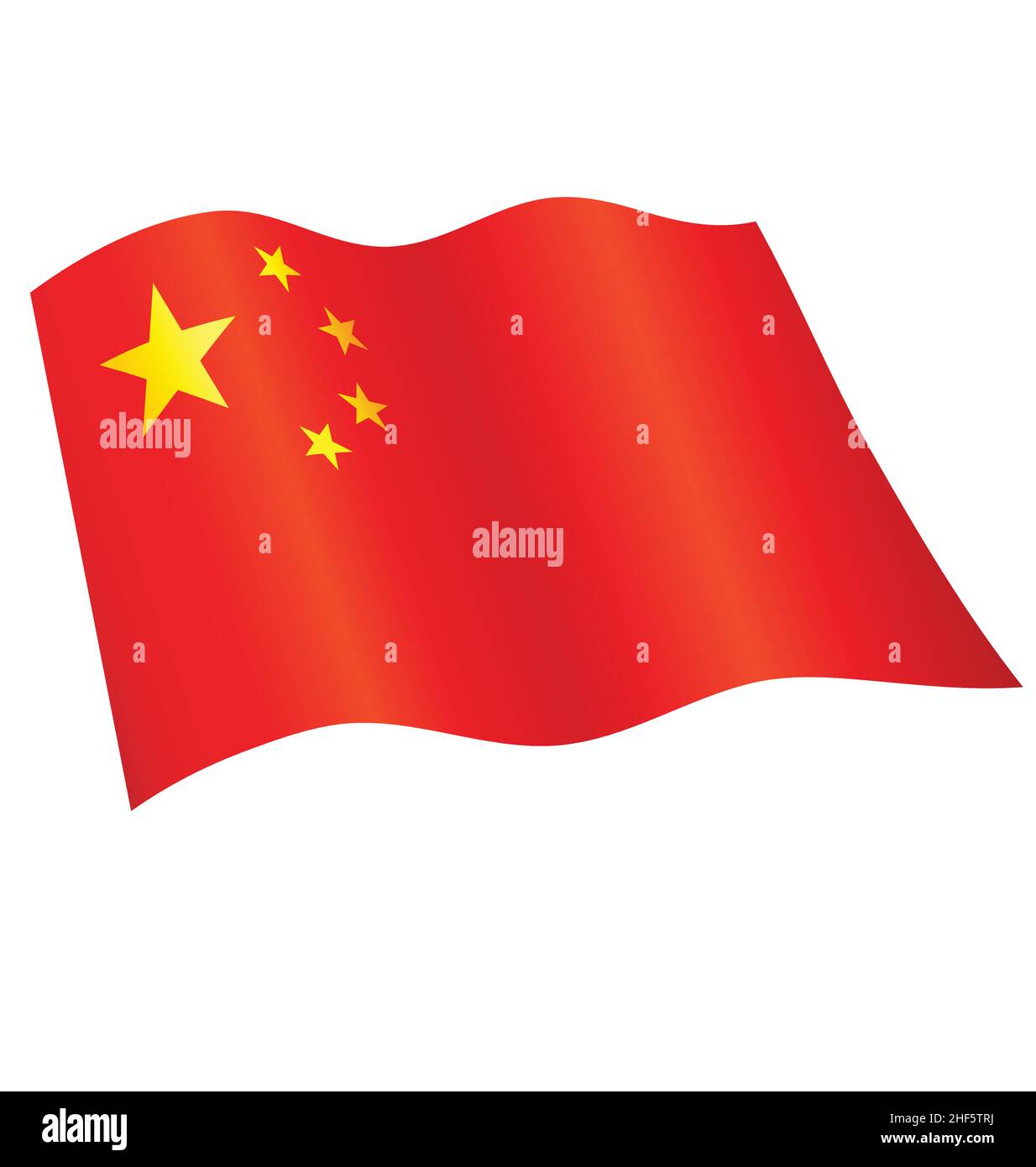 Flying waving Silk chinese Flag of peoples republic of China Vector ...