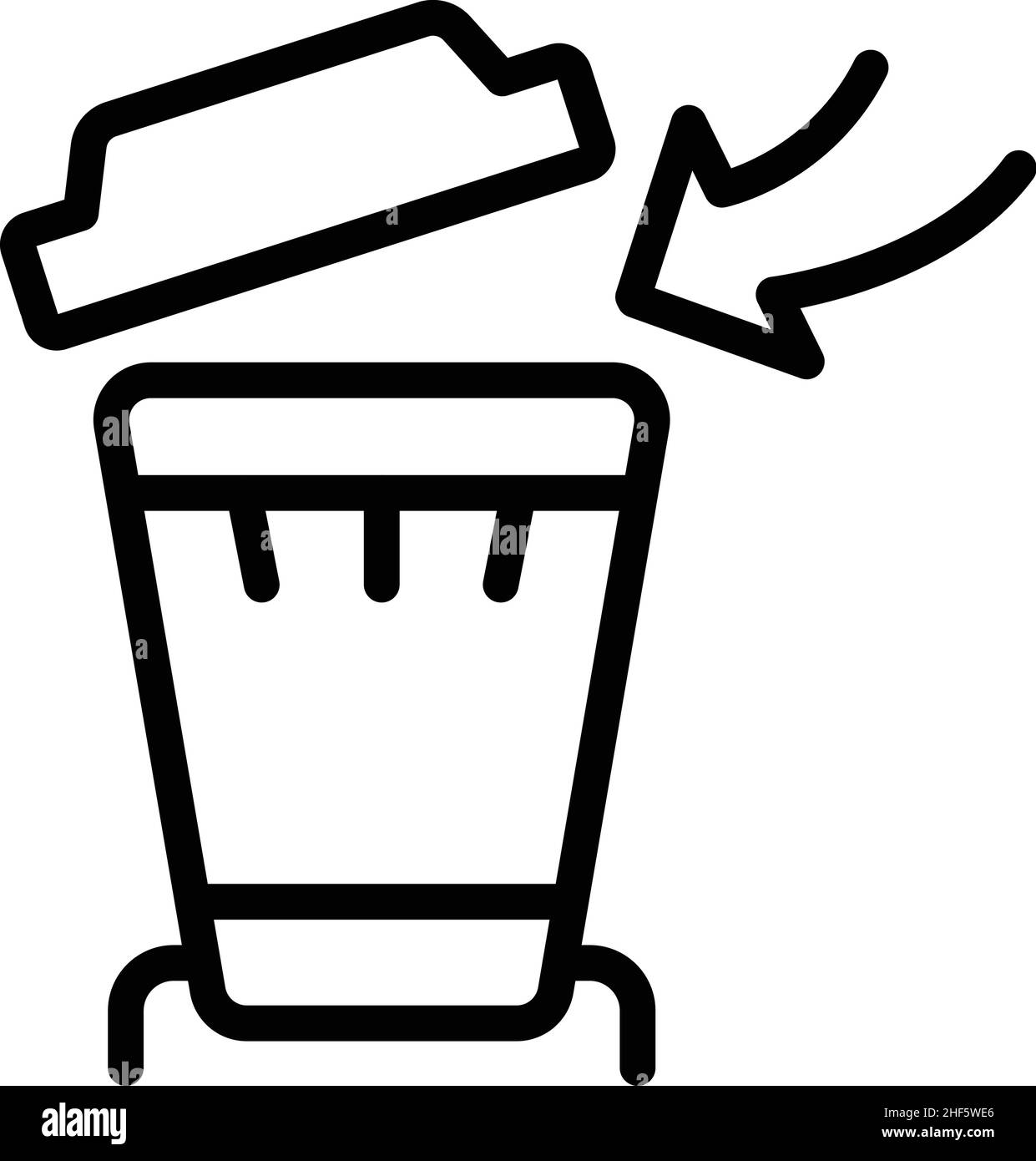 Trash bin icon outline vector. Waste bag. Garbage can Stock Vector ...