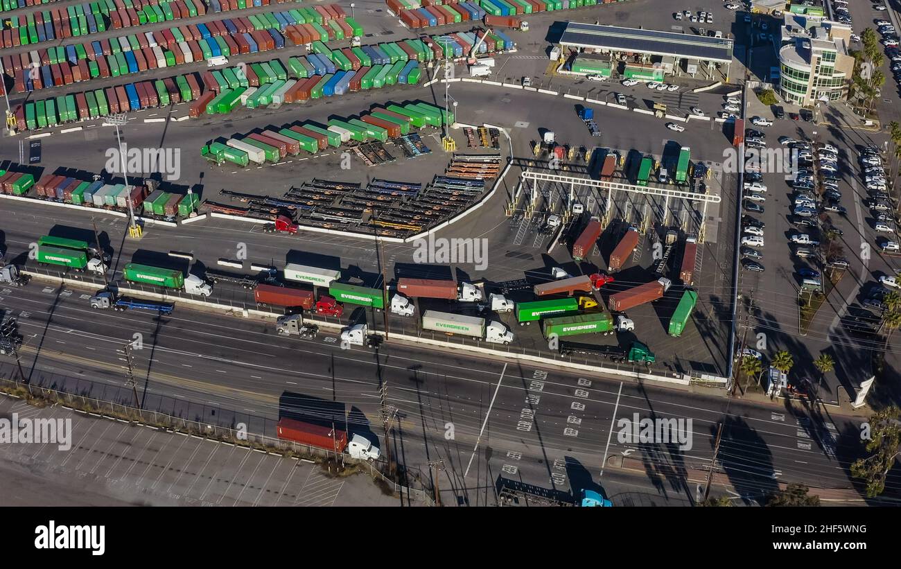 Trucks Transport Shipping Containers Port High Resolution Stock ...